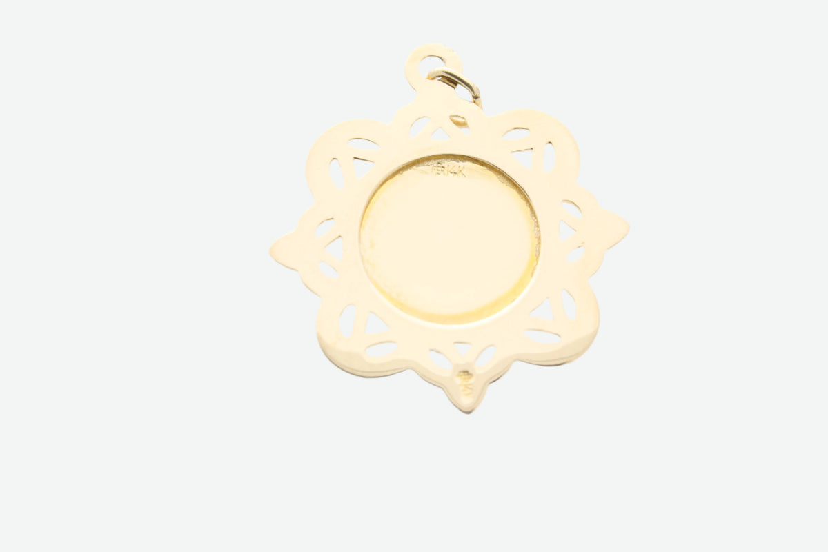Saint Christopher Crown Pendant in Solid 14 Karat Yellow Gold Protect ...