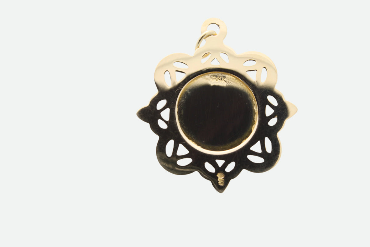 Saint Christopher Crown Pendant in Solid 14 Karat Yellow Gold Protect ...