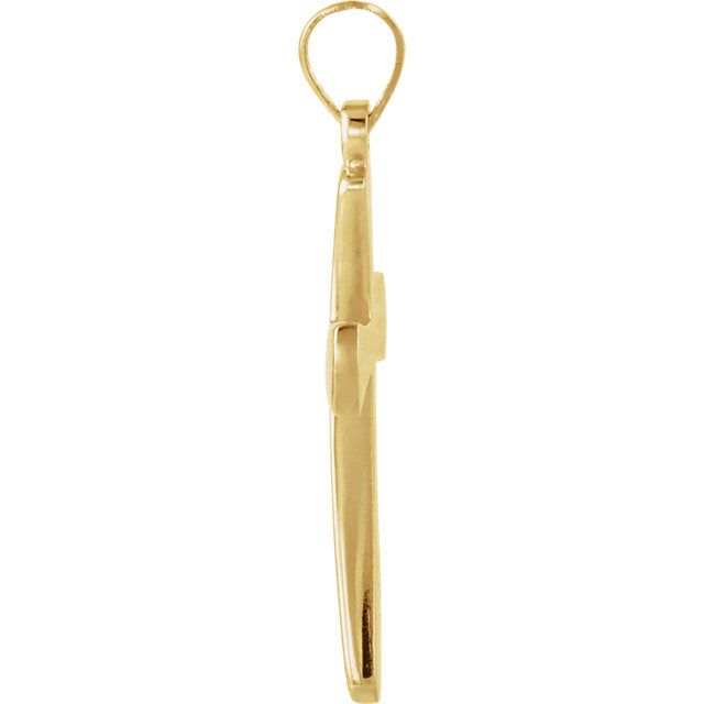 Diamond Solitaire Clechee Cross in Solid 14 Karat Yellow Gold 21 X 14 ...