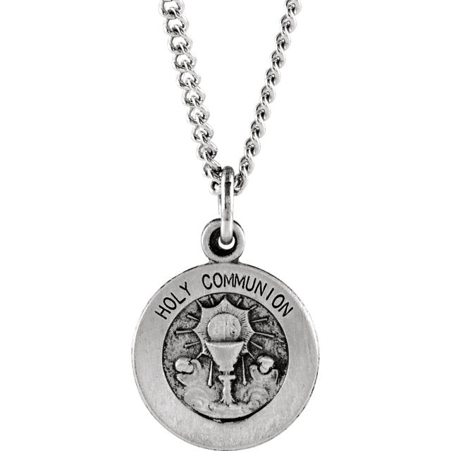 Round Holy Communion Necklace in Solid Sterling Silver – www ...