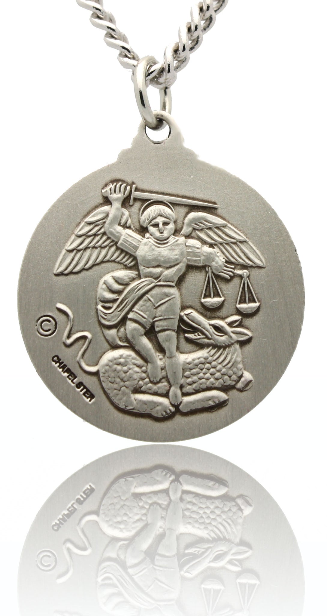 St Michael US Marine Corps Sterling Silver Medal With Rhodium Plated N ...
