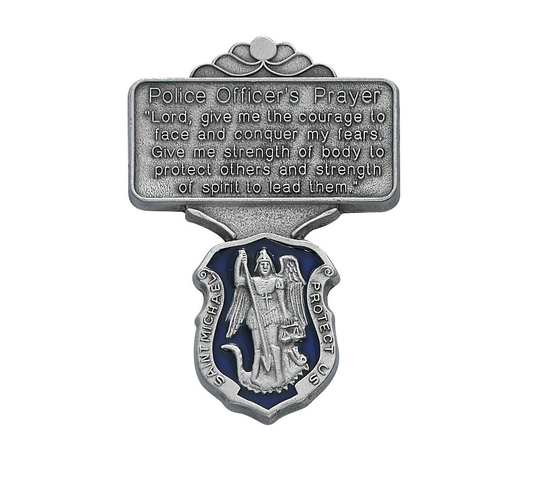 Police Officer Blue Enamel St Michael Auto Visor Clip Prayer – www ...